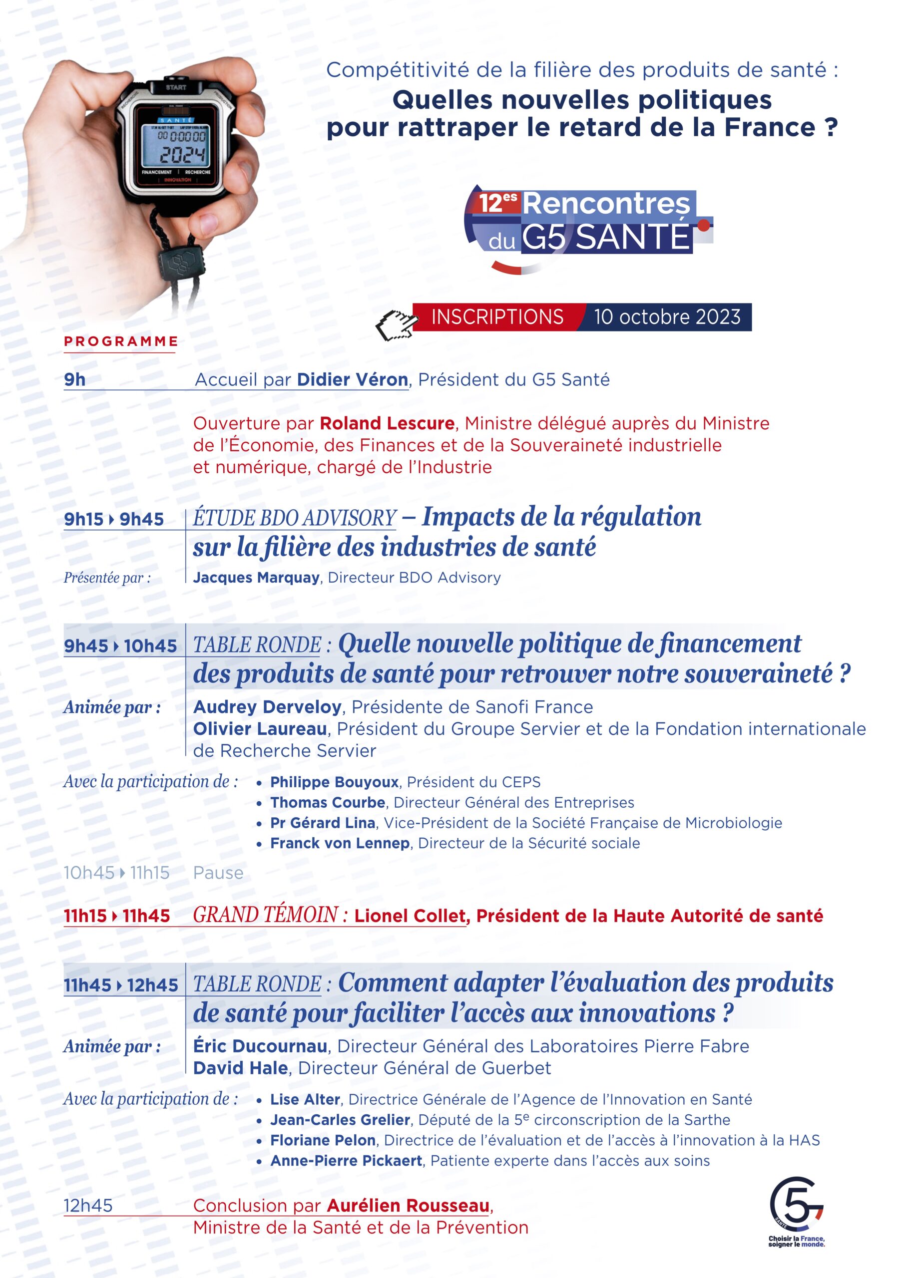 Programme des 12èmes Rencontres du G5 Santé - G5 Santé